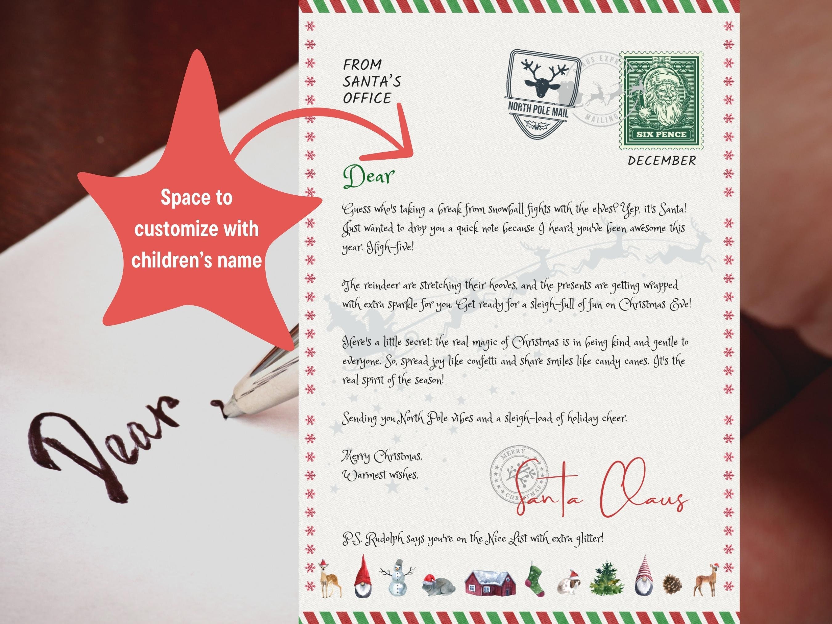 Letter From Santa, Funny Christmas Letter From Santa, Santa Letter for ...