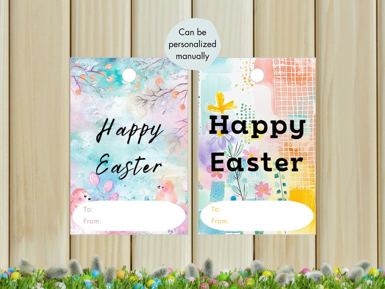 Easter Basket Tag Easter Tags Easter Gift Tags Easter Watercolor Gift ...