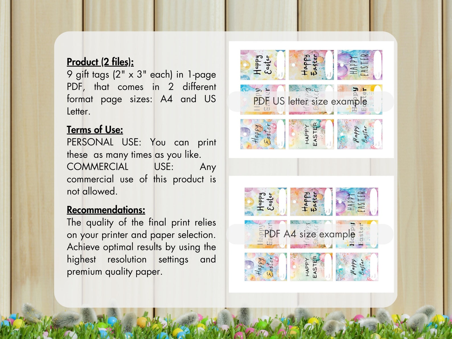 Easter Basket Tag Easter Tags Easter Gift Tags Easter Watercolor Gift ...