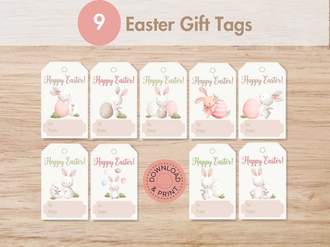 Easter Basket Tag Easter Tags Easter Gift Tags Easter Bunny Gift Tags ...