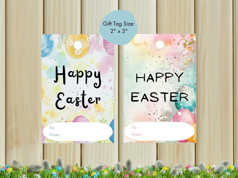 Easter Basket Tag Easter Tags Easter Gift Tags Easter Watercolor Gift ...