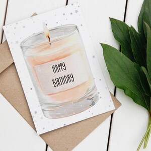 Printable Happy Birthday Card, Candle Birthday Card, Cute Happy ...