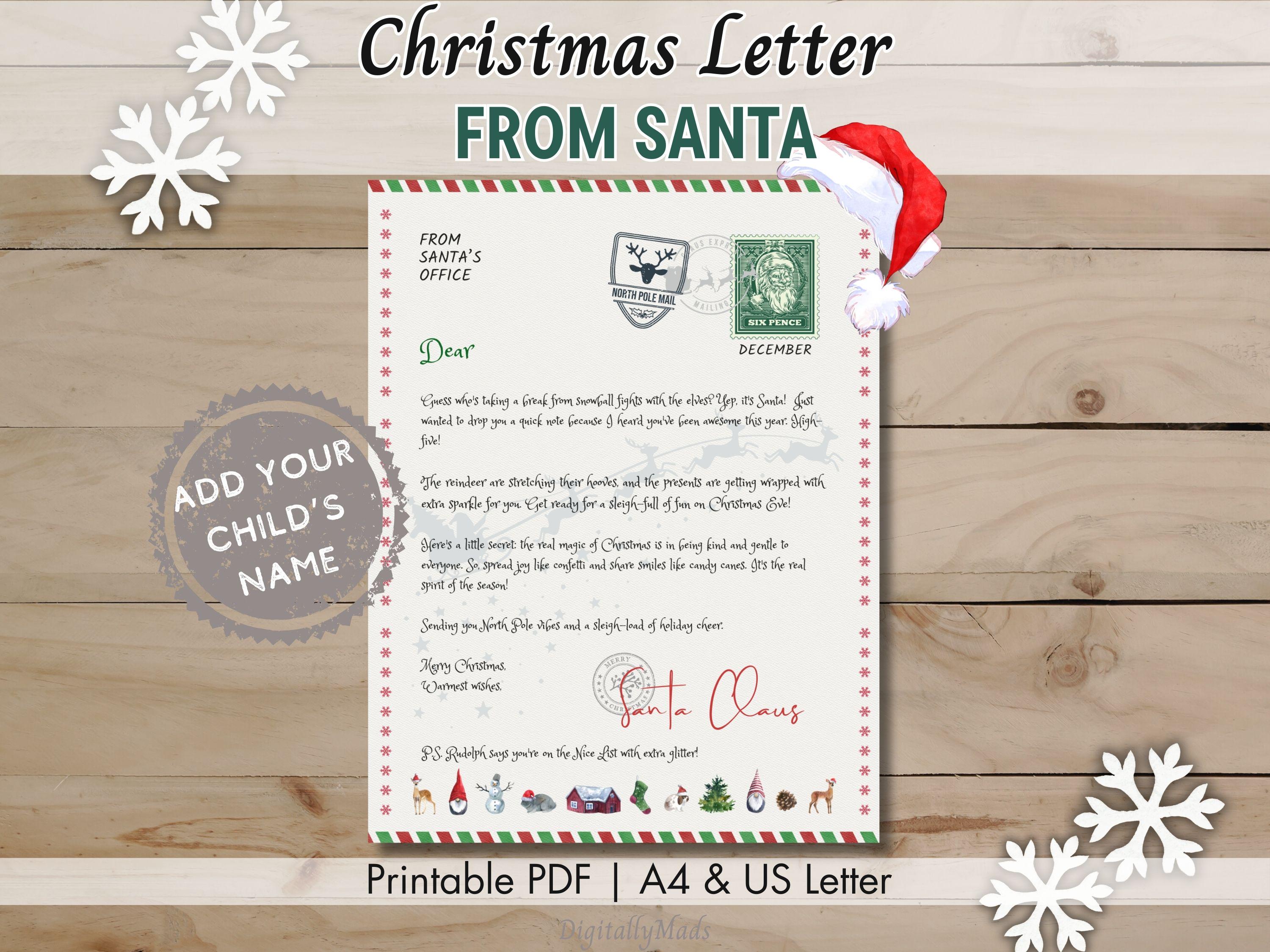 Letter From Santa, Funny Christmas Letter From Santa, Santa Letter for ...