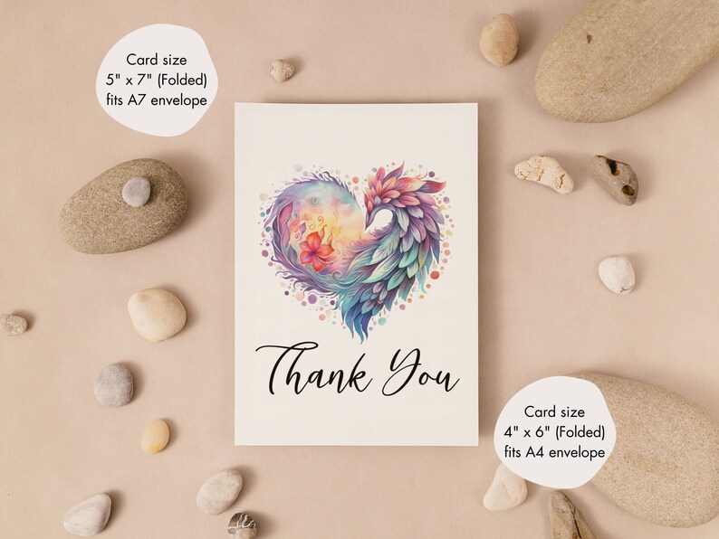 Printable Gratitude Card With Heart for Friendship and Thank You Notes ...