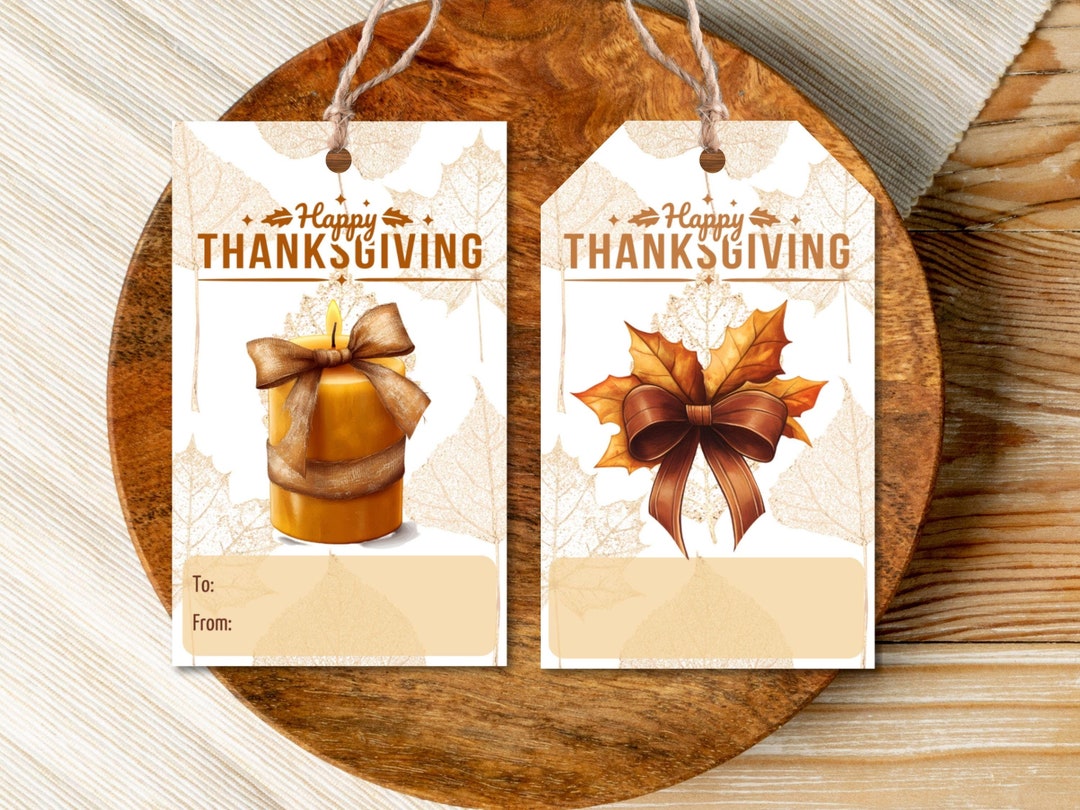 Thanksgiving Gift Tags Printable, Coquette Fall Tags, Thank You Tags ...