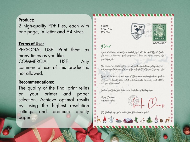 Letter From Santa, Funny Christmas Letter From Santa, Santa Letter for ...