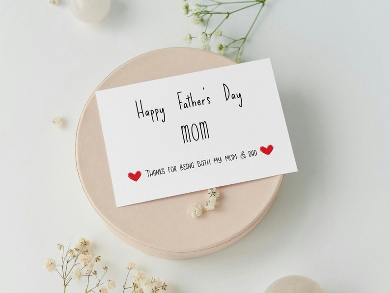 Single Mom on Father's Day Card Happy Fathers Day Card Mom on Fathers ...