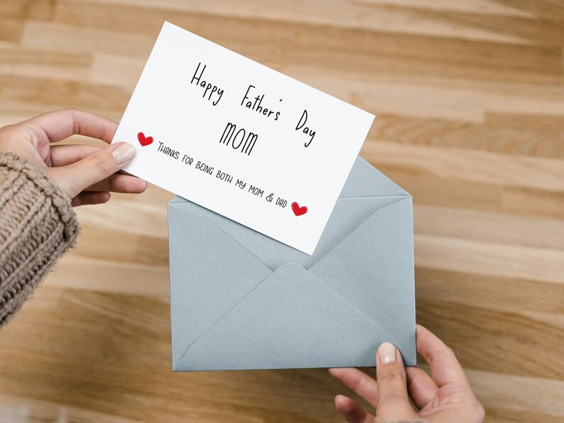 Single Mom on Father's Day Card Happy Fathers Day Card Mom on Fathers ...