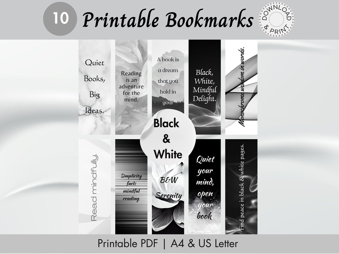 Minimalist Printable Bookmarks With Inspirational Reading Quotes ...