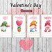 Printable Gnome Valentine's Day Card, Classroom Valentines, Printable ...