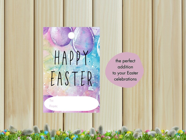 Easter Basket Tag Easter Tags Easter Gift Tags Easter Watercolor Gift ...