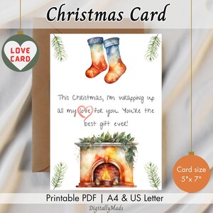 Love Printable Christmas Card, Funny Unique Holiday Cards, the Best ...
