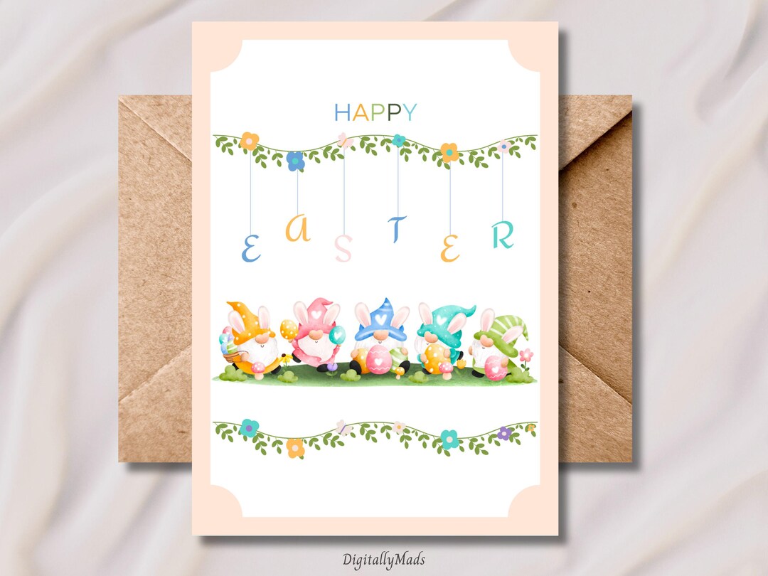 Happy Easter Gnomes Greeting Card, Funny Easter Card, Digital Easter ...