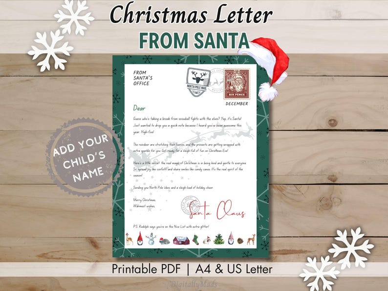 Letter From Santa, Funny Christmas Letter From Santa, Santa Letter for ...