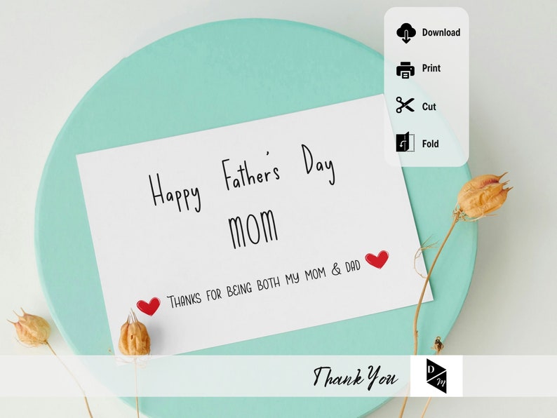 Single Mom on Father's Day Card Happy Fathers Day Card Mom on Fathers ...