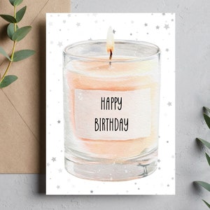 Printable Happy Birthday Card, Candle Birthday Card, Cute Happy ...