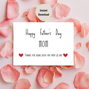 Single Mom on Father's Day Card Happy Fathers Day Card Mom on Fathers ...