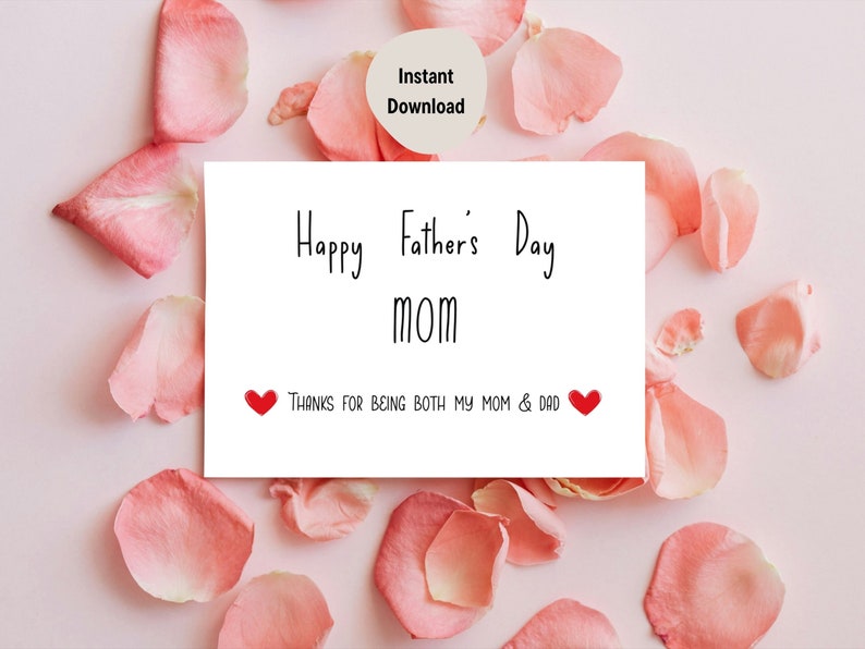 Single Mom on Father's Day Card Happy Fathers Day Card Mom on Fathers ...