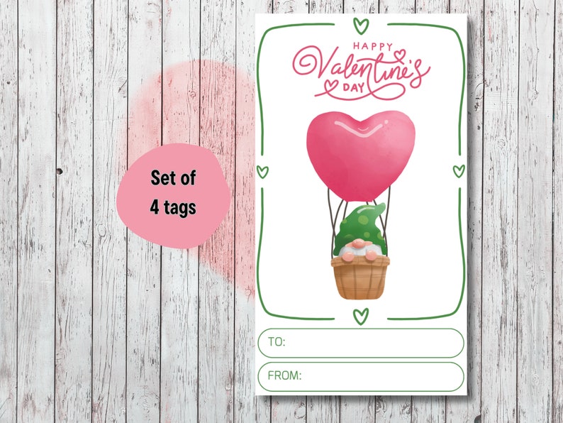 Printable Gnome Valentine's Day Card, Classroom Valentines, Printable ...