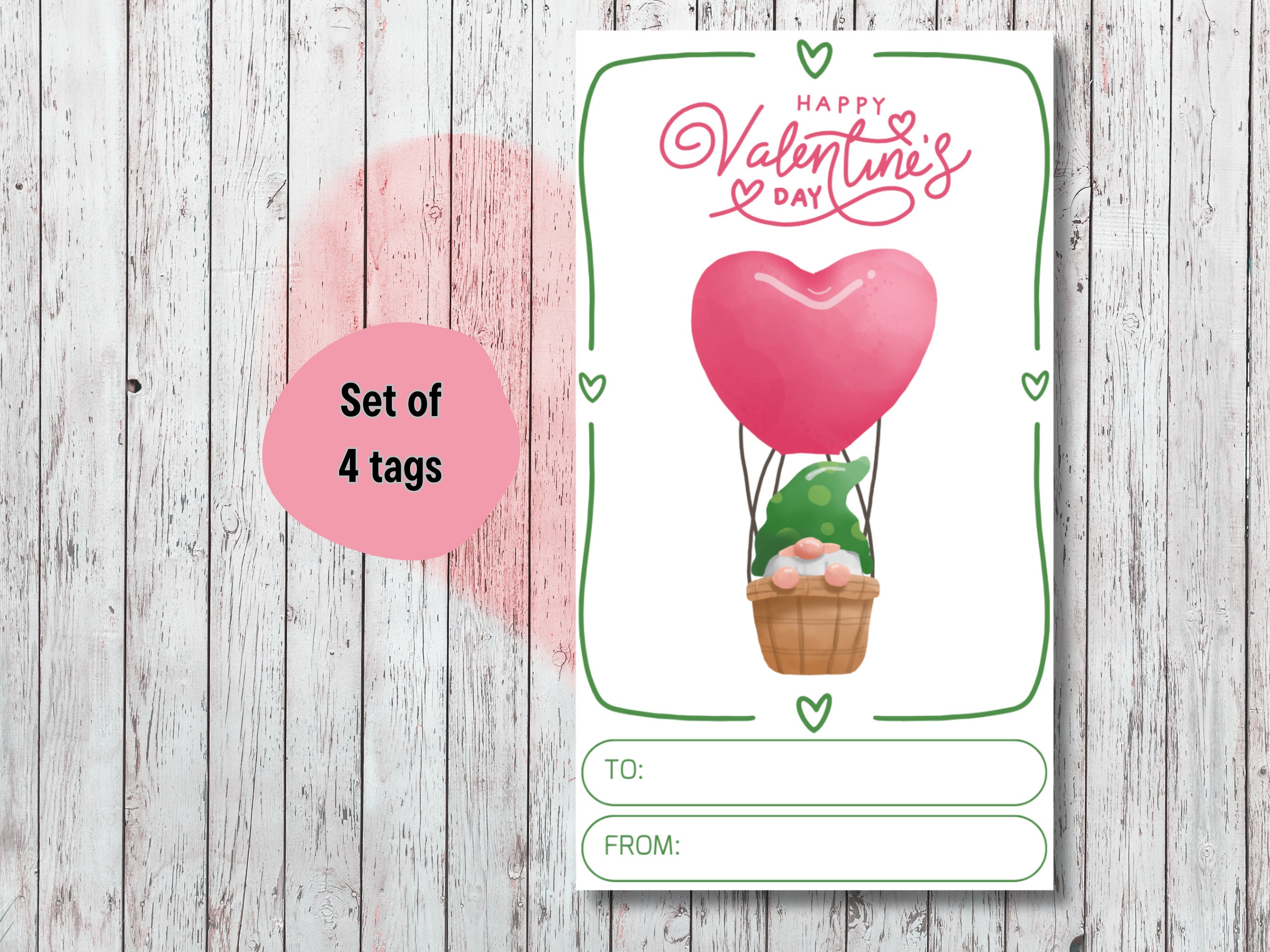 Printable Gnome Valentine's Day Card, Classroom Valentines, Printable ...