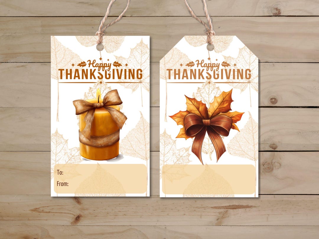 Thanksgiving Gift Tags Printable, Coquette Fall Tags, PDF Thank You ...