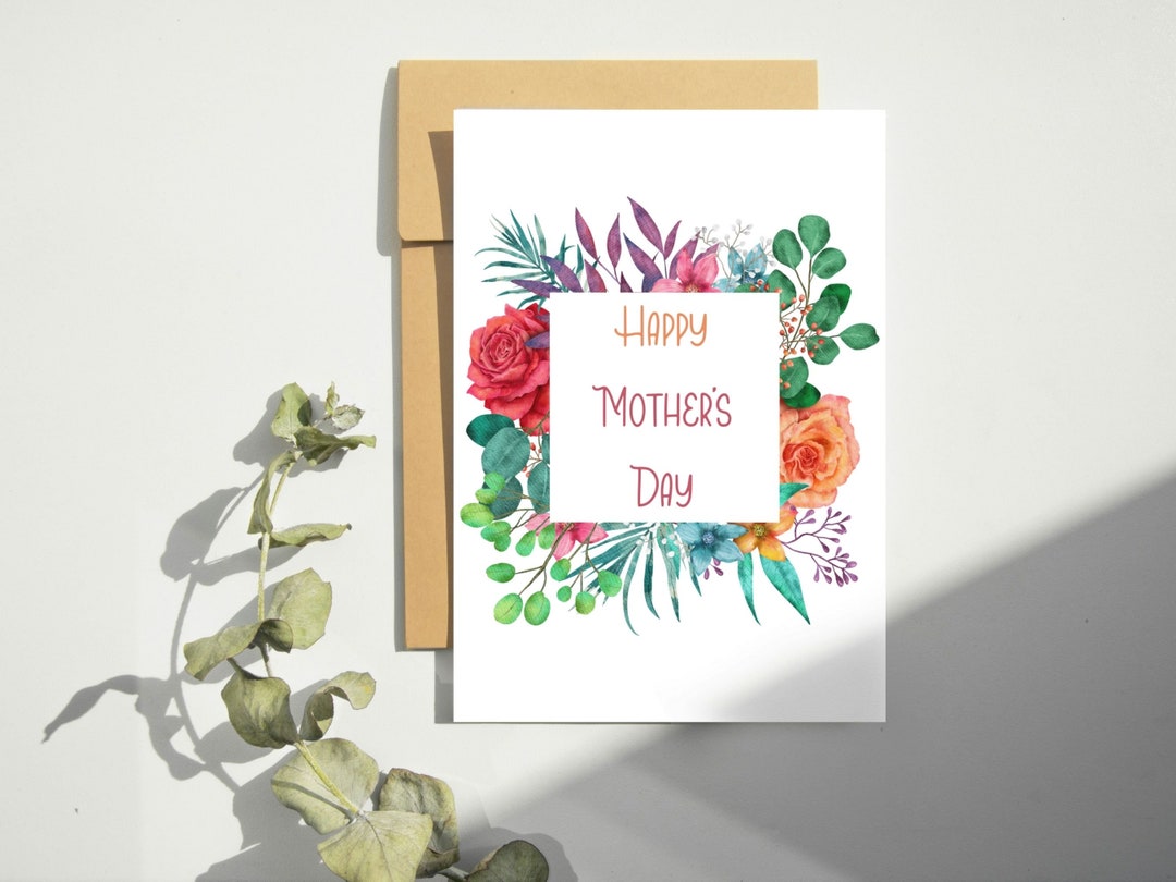 Happy Mother's Day Card Floral Mothers Day Card Gift for Mom Special ...