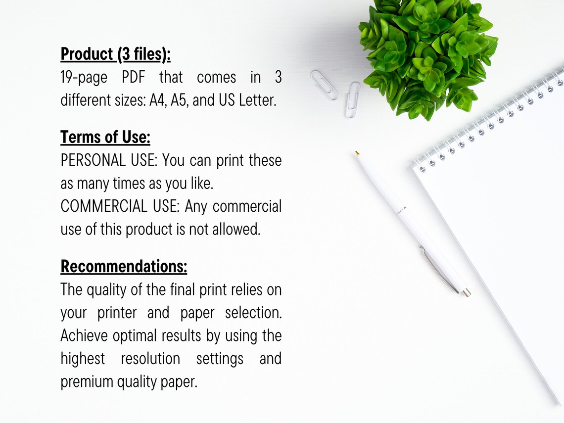 Monthly Planner Printable Organizer, Green Nature Theme, Undated ...
