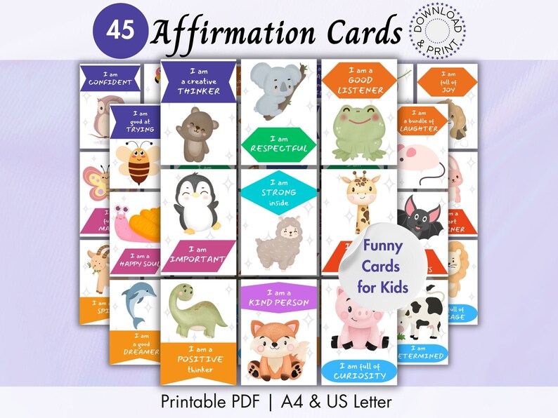 Positive Affirmation Cards Printable Affirmation Cards for Kids ...