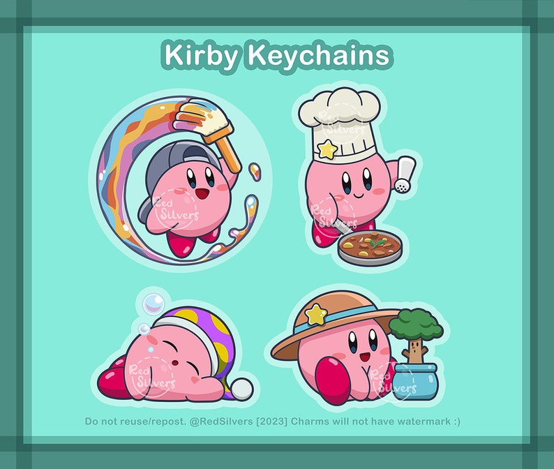 Kirby Epoxy Acrylic Keychains - Etsy