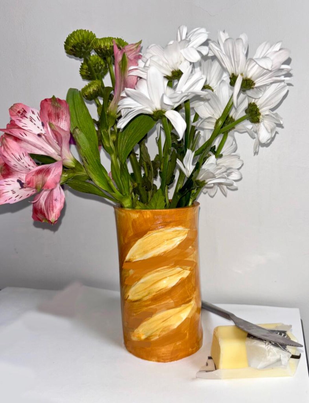 Baguette Bread Vase – Handmade Ceramic Vase, Funny Food-inspired Home ...