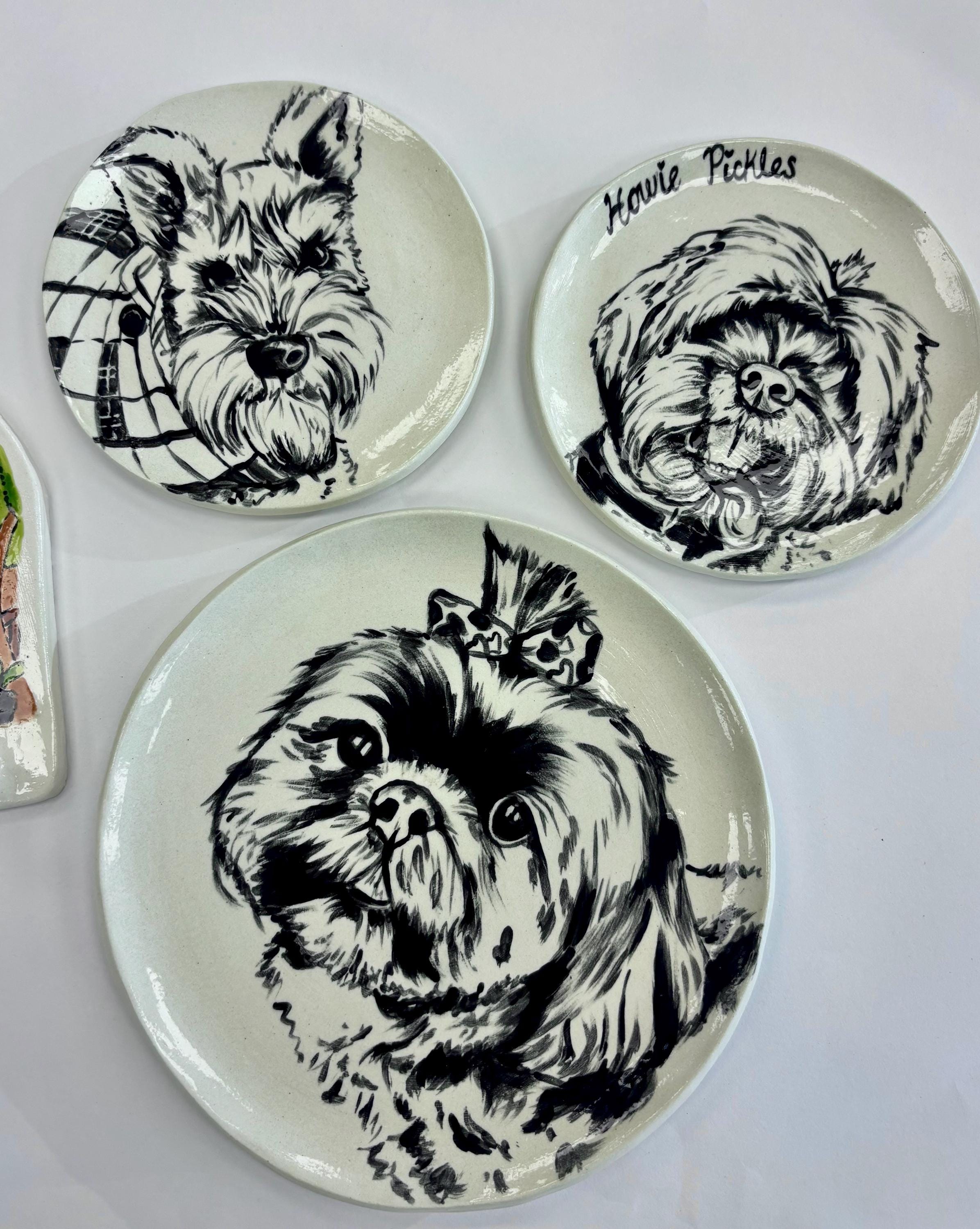 Custom Pet Portrait Plate: Hand-painted Ceramic Pet Memorial - Etsy