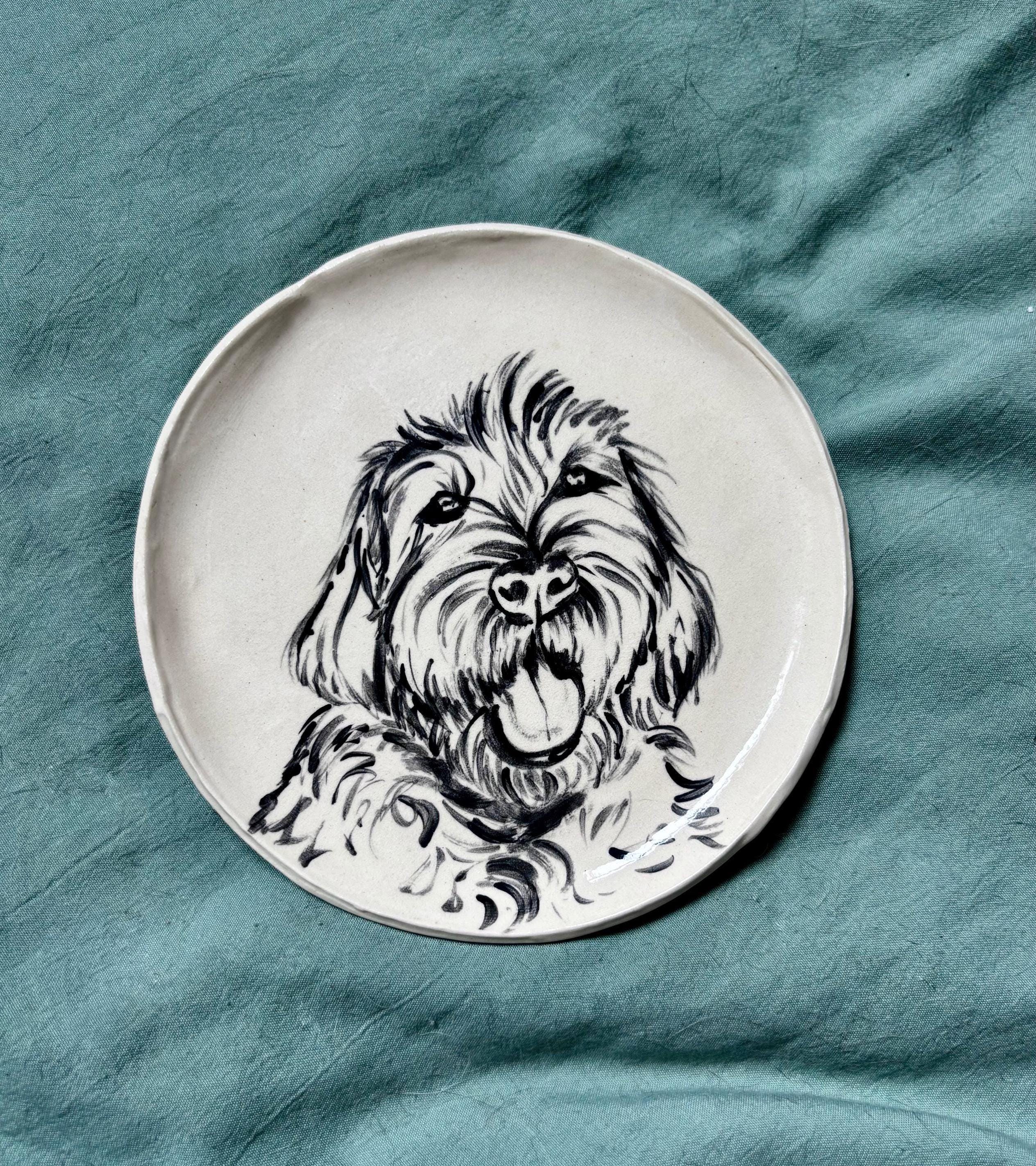 Custom Pet Portrait Plate: Hand-painted Ceramic Pet Memorial - Etsy