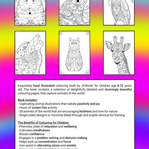 Mindful Colouring Animals for Children Age 8-12, Printable PDF Download ...