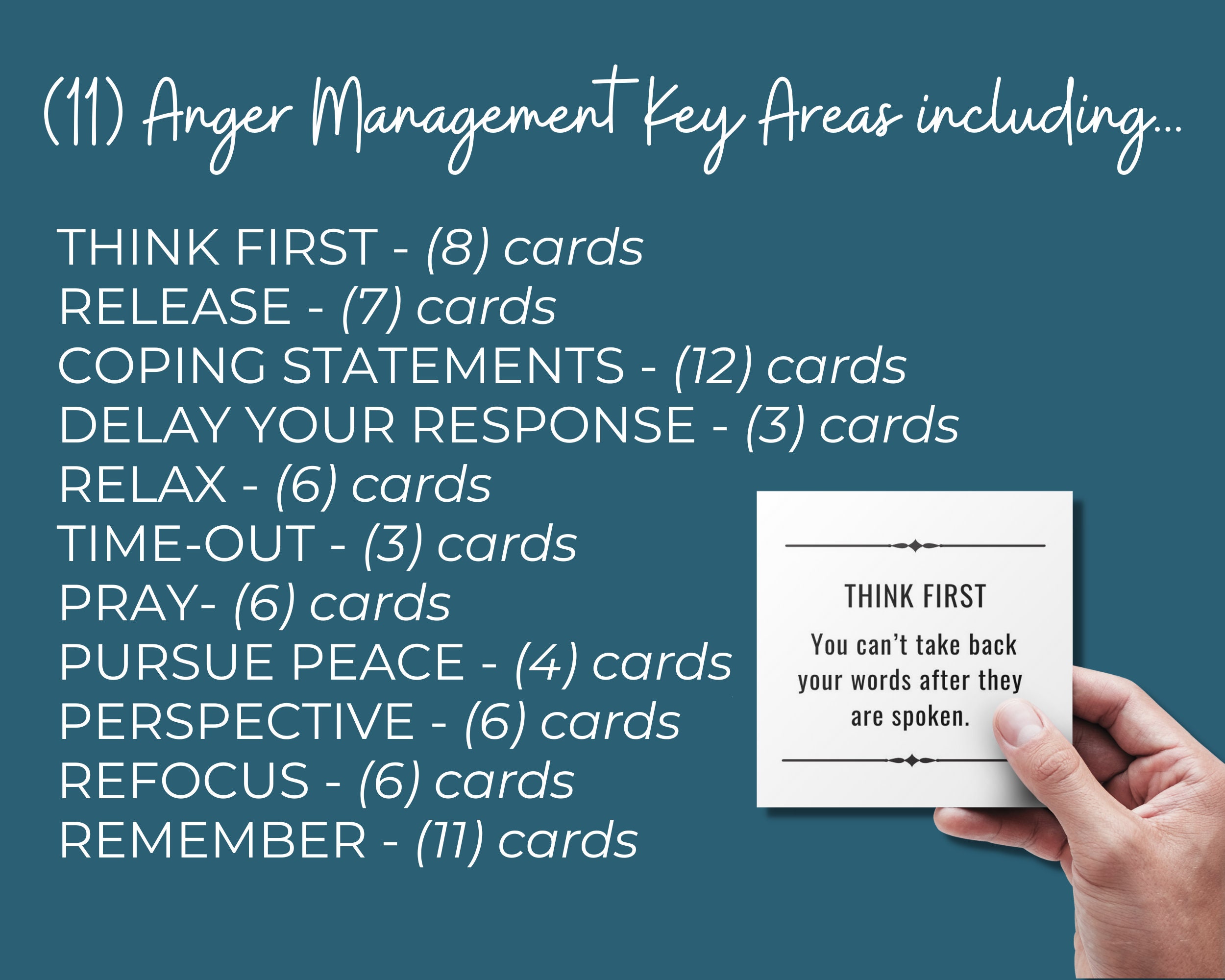 Anger Management Coping Skills Therapy Cards for Adults, Teens & Kids ...