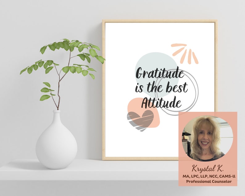 Gratitude Attitude Poster Printable Sign, Positive Gratitude ...