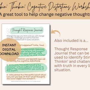 Stinkin' Thinkin' Cognitive Distortions Therapy Worksheets Printable 13 ...