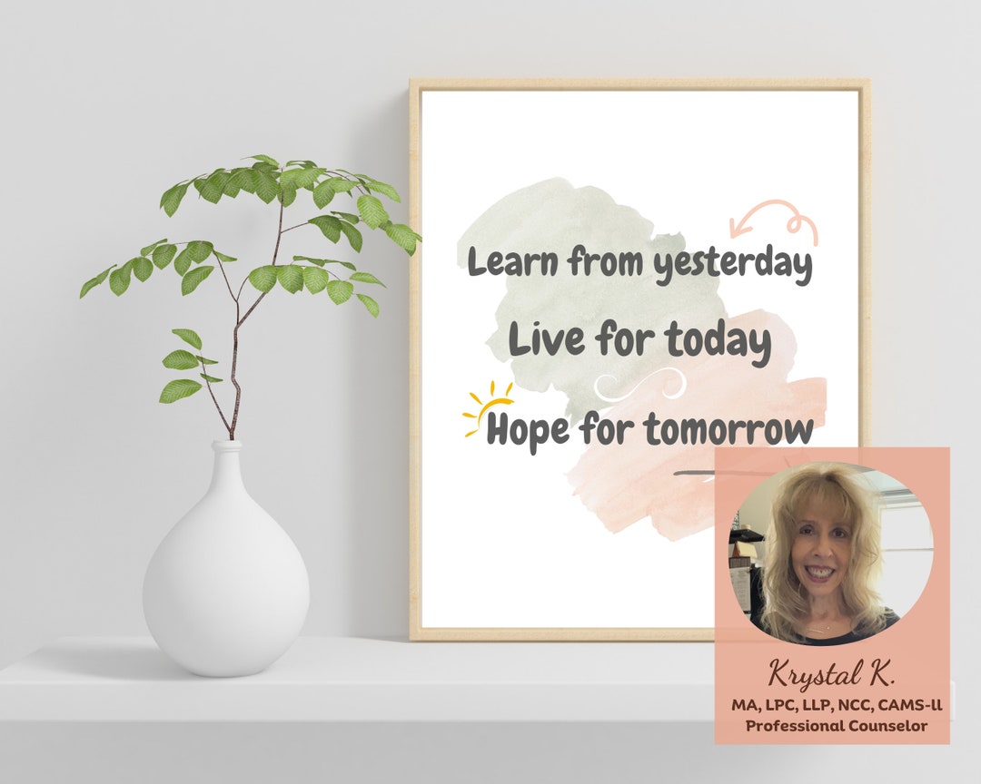 Yesterday Today Tomorrow Printable, Office Wall Decor, Motivational ...