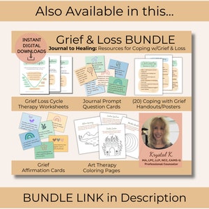Grief Journalling Prompts Printable Cards, Mental Health, Mindfulness ...