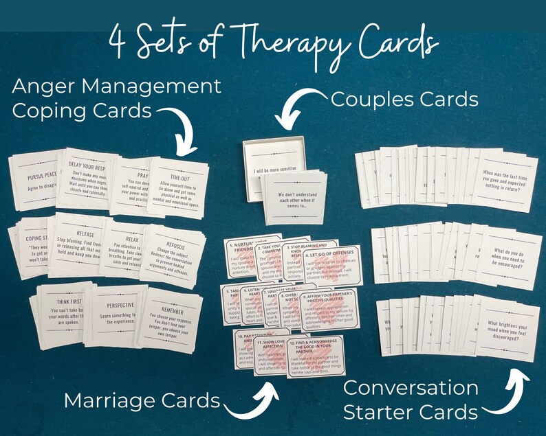 Therapy Relationship Cards Bundle - Couples Communication, Conversation ...