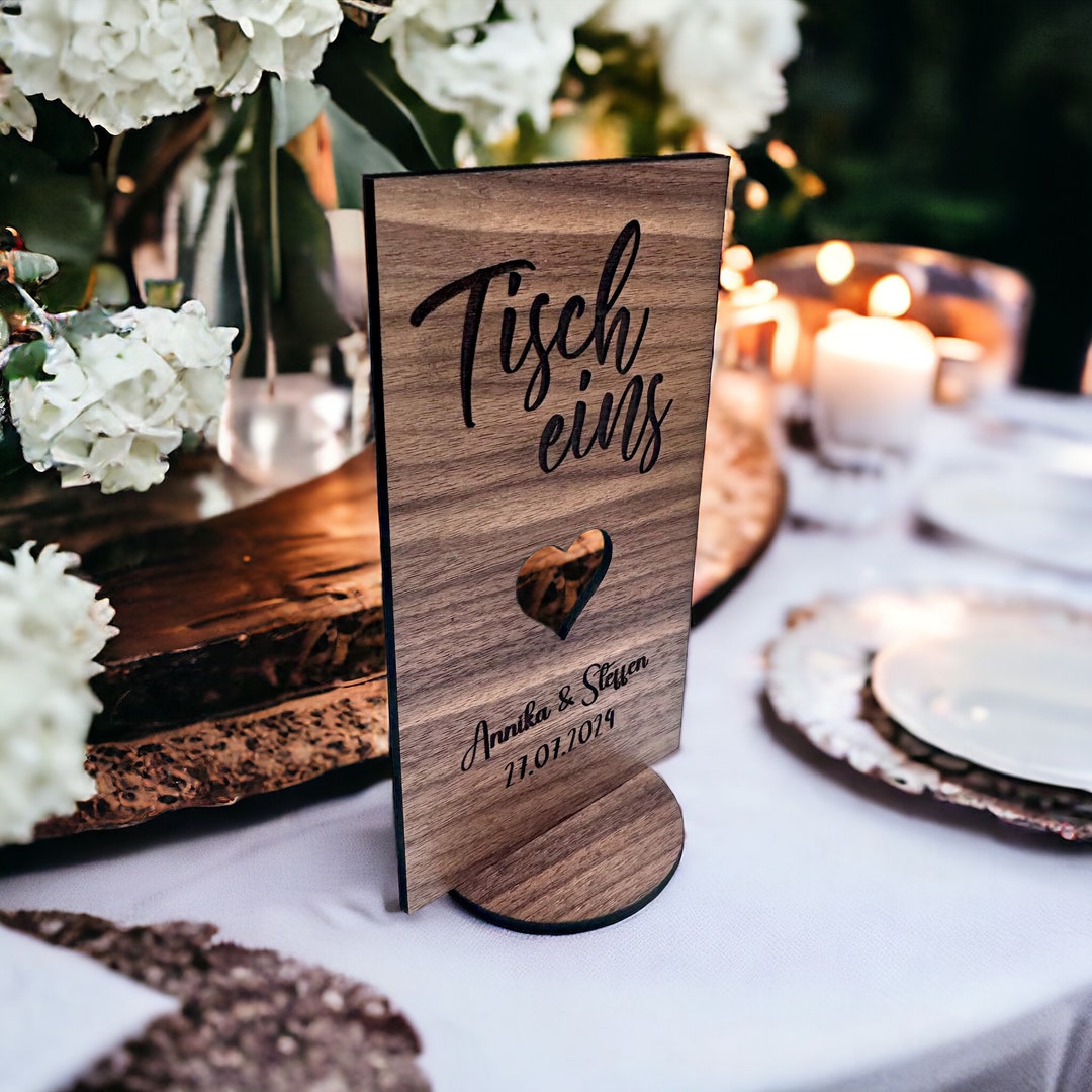 Place Card I Table Stand I Place Card I Wood Oak Walnut I Table Number ...