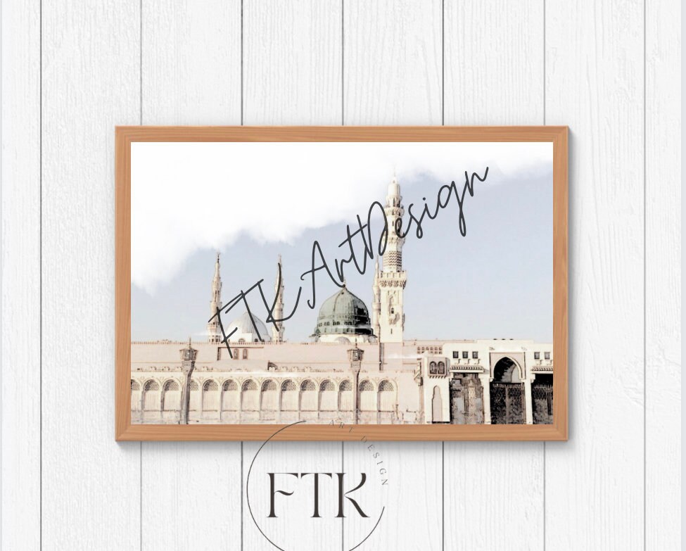 Posters Poster Kaaba Kabe Al Aqsa Islamic Painting qubbetussarah Masjid ...