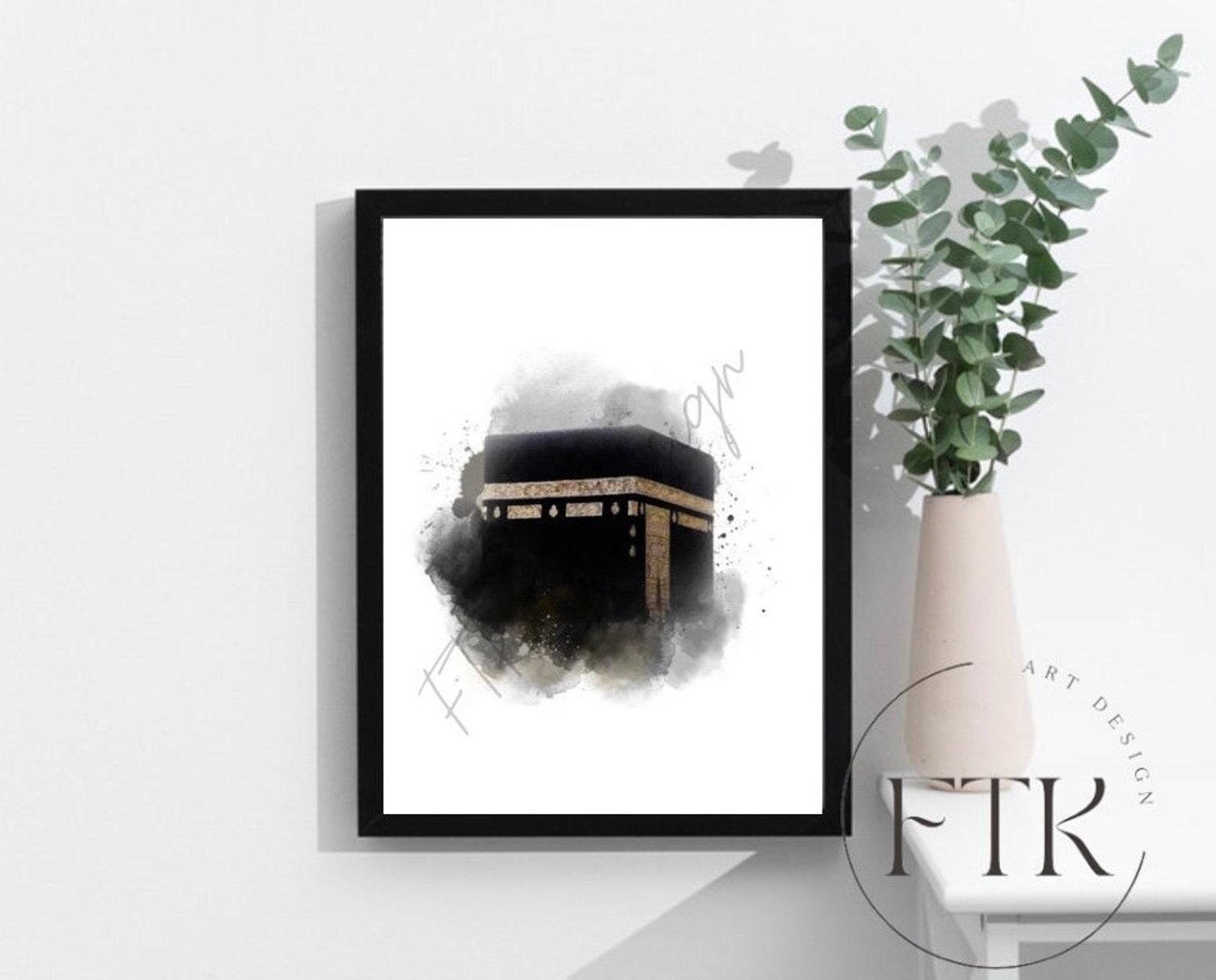 3x Posters Poster Kaaba Kabe Al Aqsa Qubbetussarah Masjid Al Nabawimedina Watercolor Wallart ...