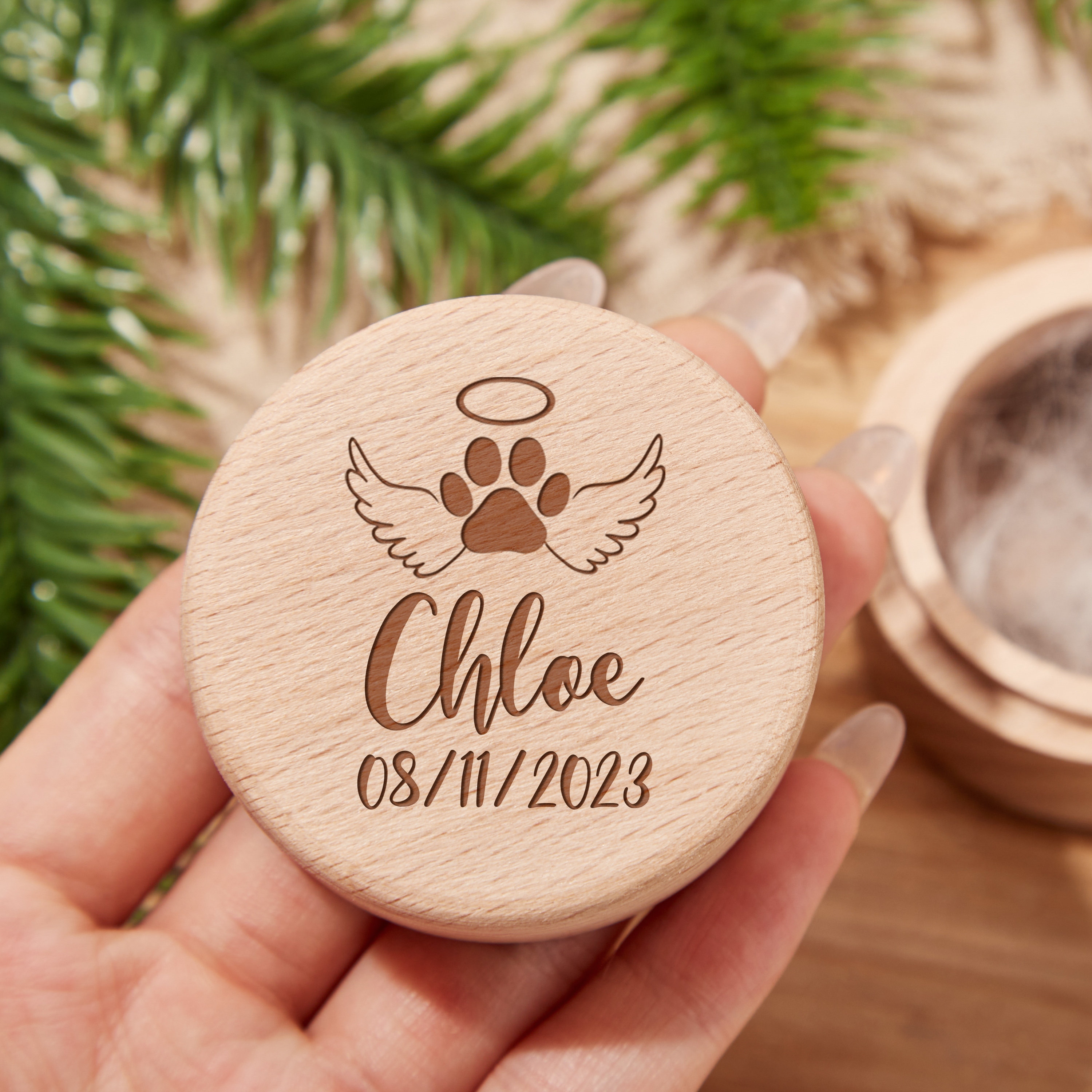 Wooden Dog Hair Memorial Box Personalised Pet Fur Keepsake - Etsy