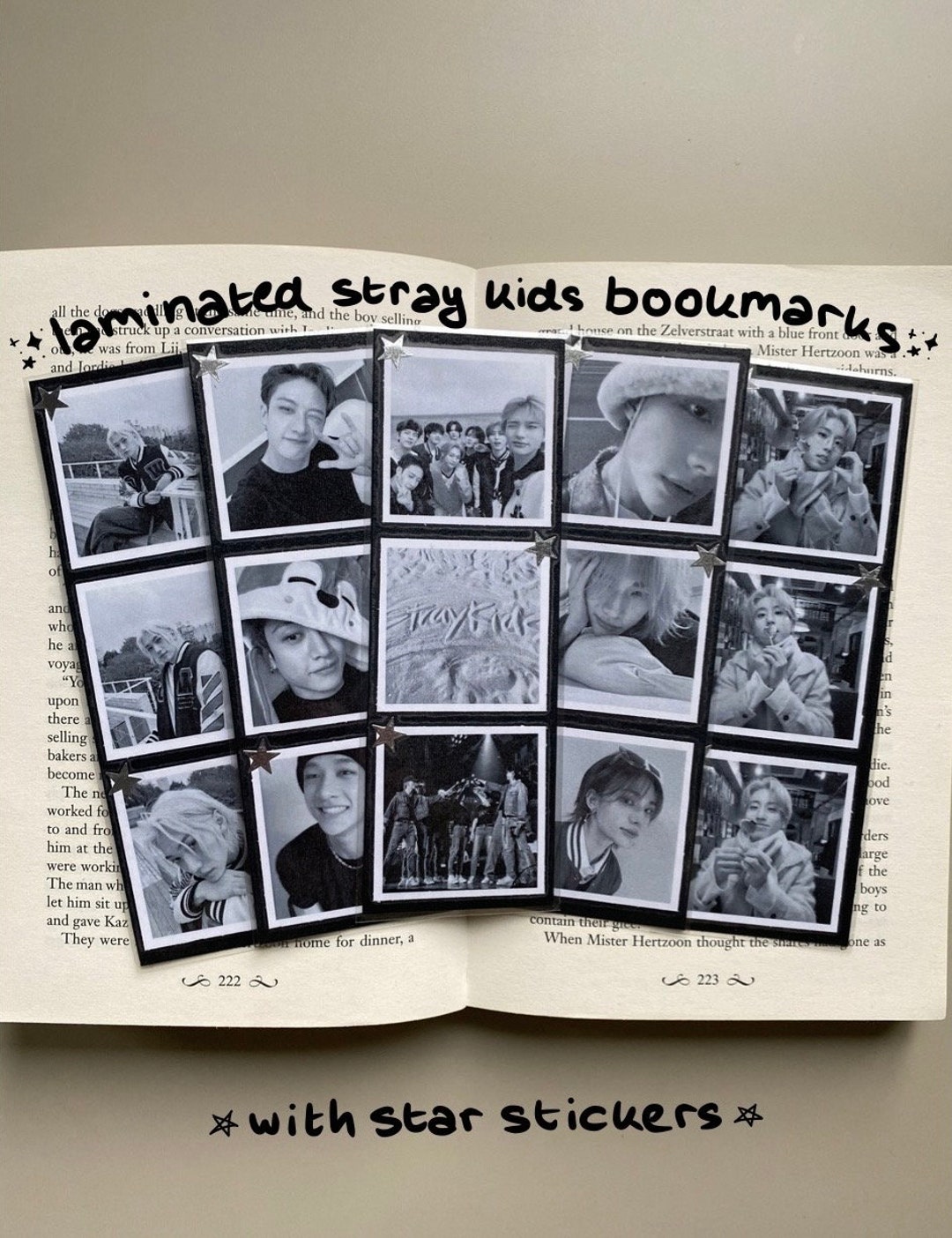 Customizable Laminated Stray Kids Bookmark With Star Stickers / Ot8 and ...