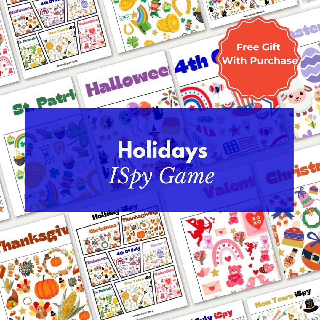 Printable US Holidays Ispy Game: Fun Learning Activity (digital ...