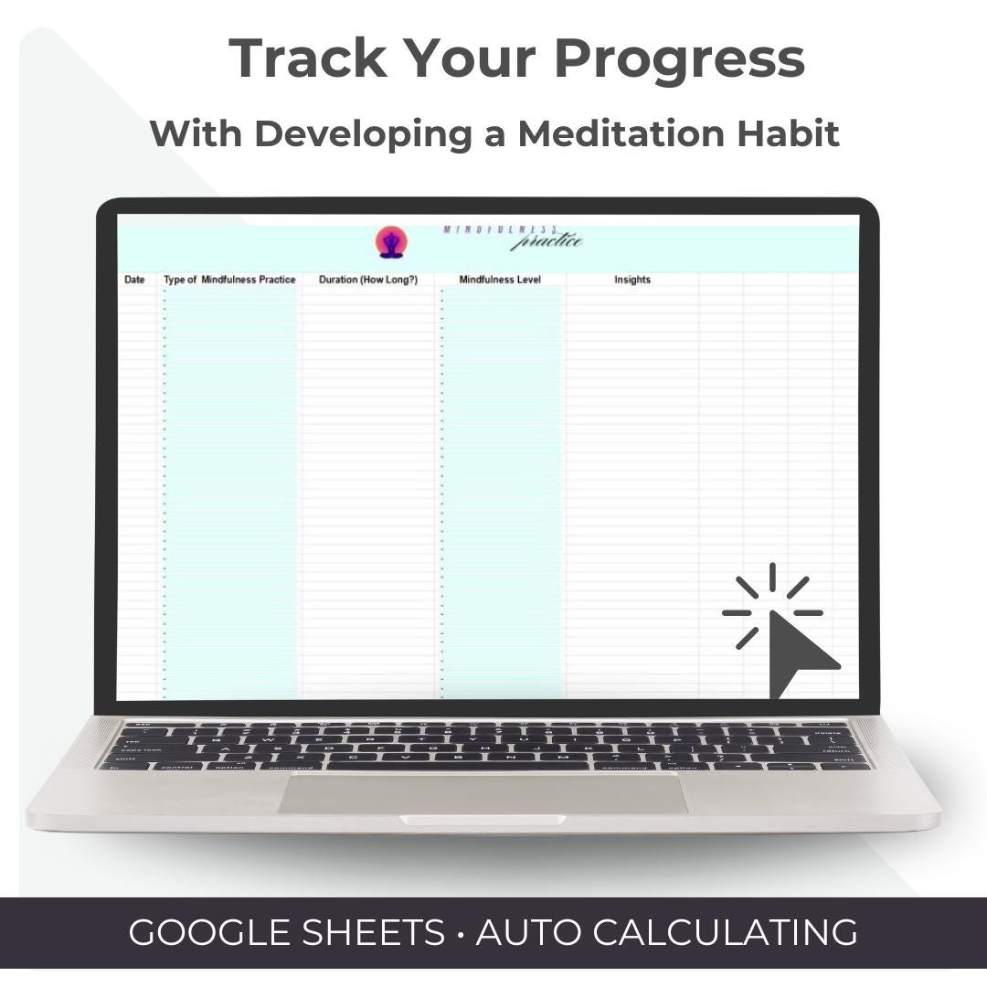 Meditation Tracker Spreadsheet | Mindfulness & Mental Health Tracker ...