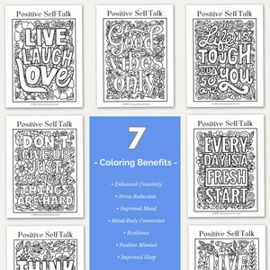 Positive Self-talk Coloring Book | Affirming Art Enhances Creativity ...