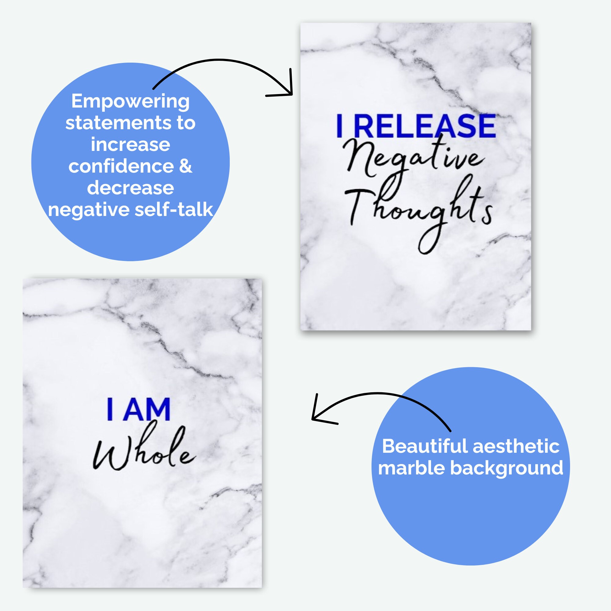 Positive Affirmations Mini Poster Set Motivational Wall Art Self-care ...