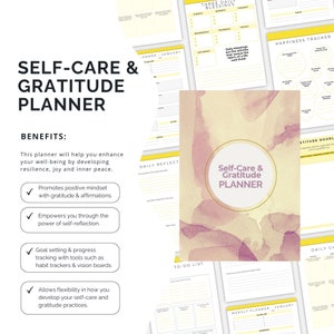 Self-care and Gratitude Planner for Busy Women - Mindfulness Journal ...