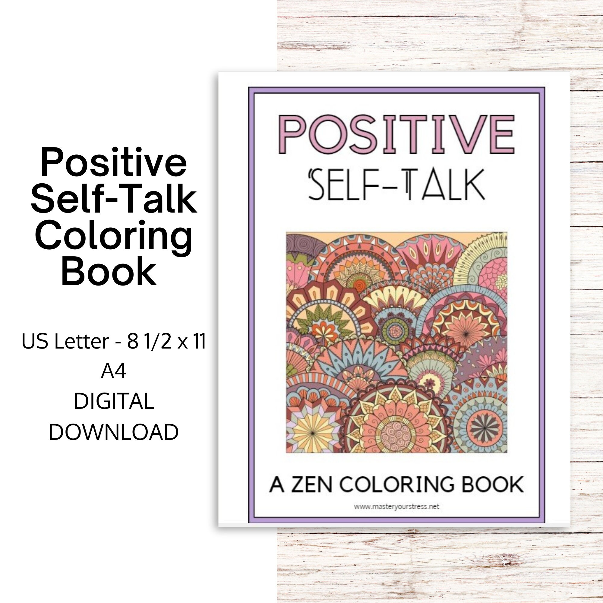 Positive Self-talk Coloring Book | Affirming Art Enhances Creativity ...